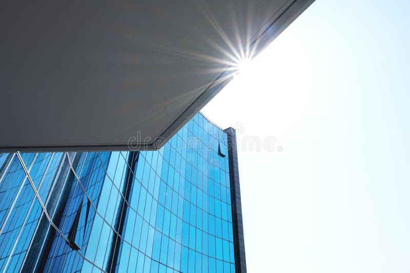 Modern Glass Building and Sun Stock Image - Image of modernity ...