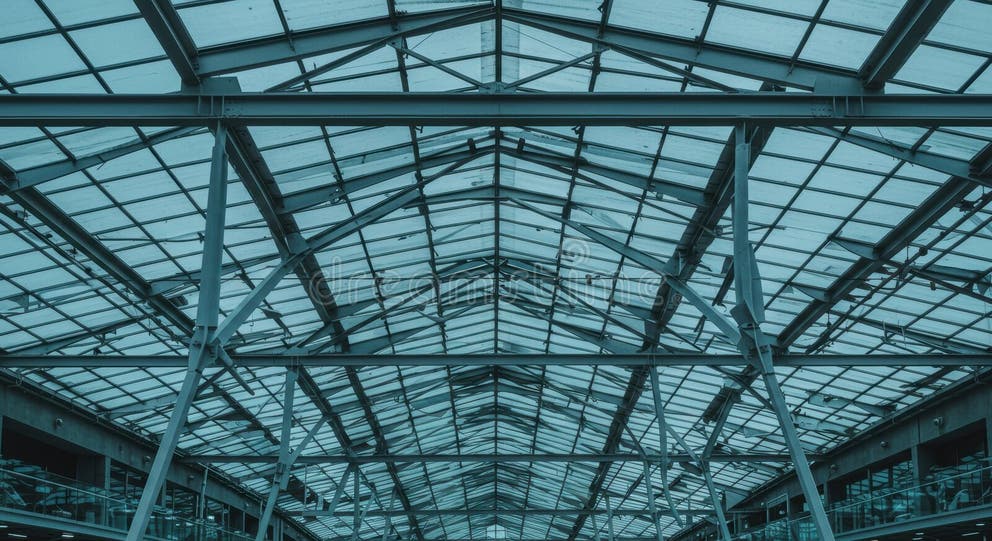 Modern Glass Ceiling Architecture in Urban Building Stock Image - Image ...
