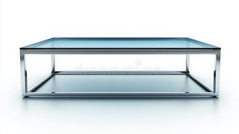 Modern Glass Coffee Table, Empty, Studio Shot, Showcasing Design Stock ...