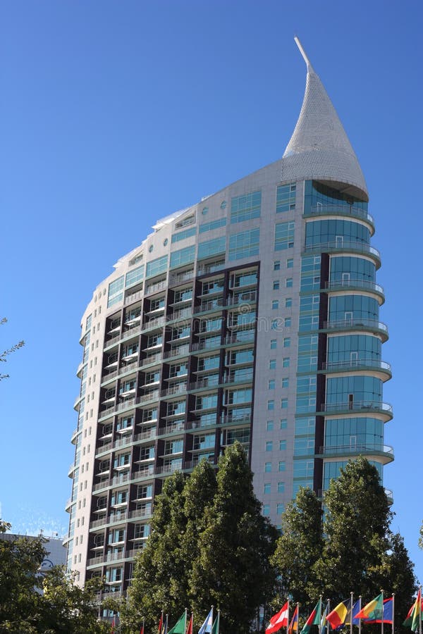 Modern Glass and Concrete Tower Building Stock Photo - Image of glass ...