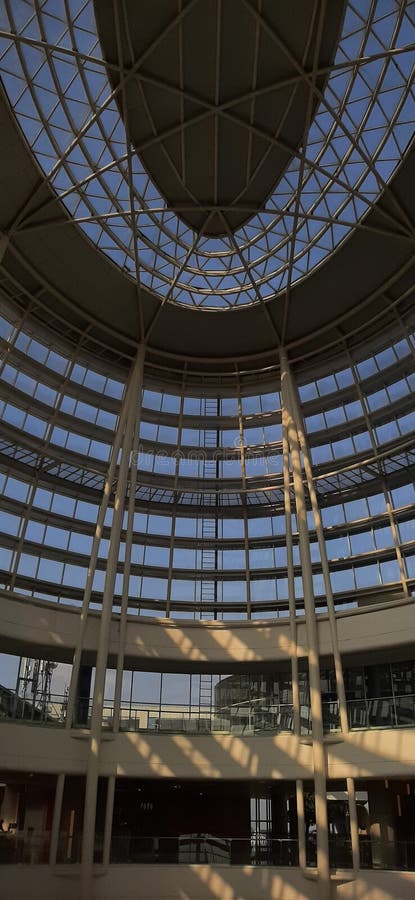 Modern Glass Dome of a Huge Mall Stock Photo - Image of circle, window ...