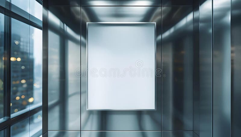 Modern Glass Elevator Interior in Skyscraper, Sleek Urban Design for ...