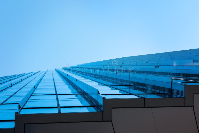 Modern Glass Facade of an Office Building. View from Below Stock Photo ...
