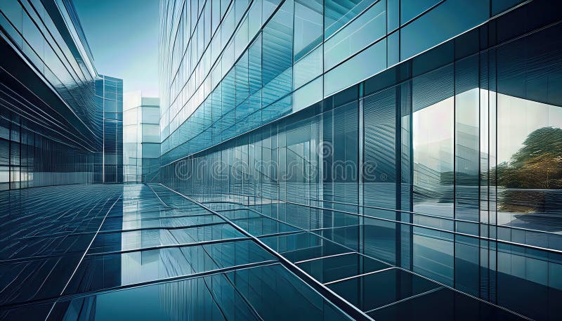 Modern Glass Facade in Perspective a Symphony of Reflections and ...