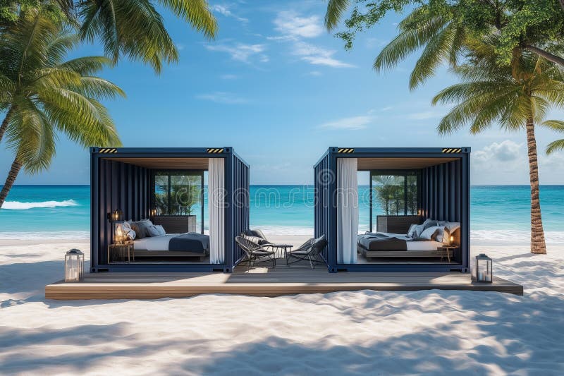 Modern Glass Mini-Homes on the Beach Made from Shipping Containers ...