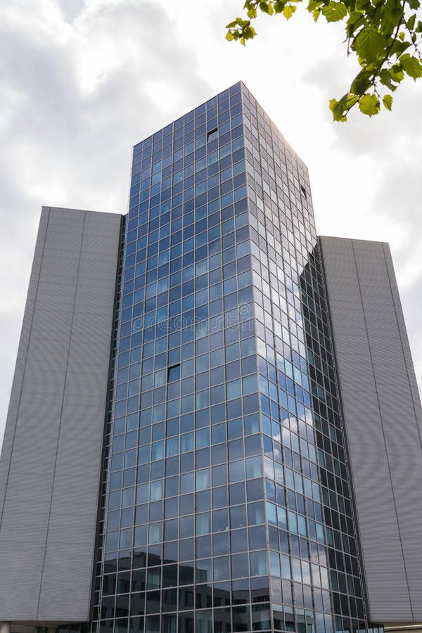 Modern Glass Office Building Architecture Outdoors Cloudy Overcast Blue ...