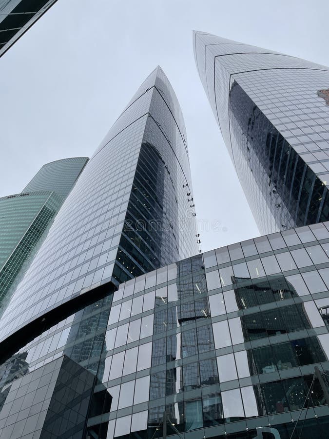 Modern Glass Office Buildings Stock Photo - Image of construction ...