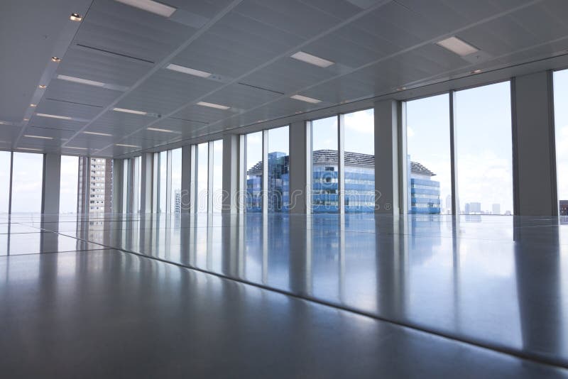 Modern Glass Office Interior Stock Photo - Image of empty, property ...