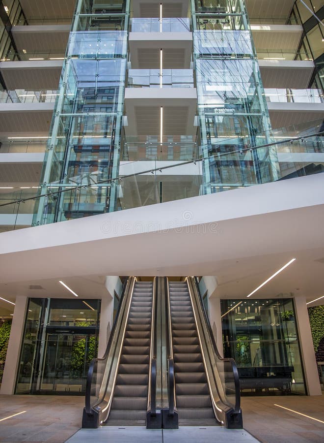 Modern Glass Office Space / Interior Stock Image - Image of media ...