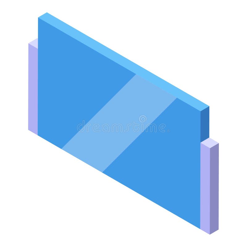 Modern Glass Panel Creating Partition Wall Isometric Icon Stock ...