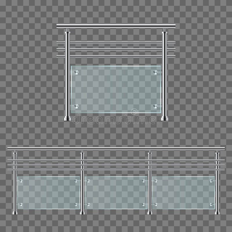 Modern Glass Railing Vector Illustration Stock Vector - Illustration of ...