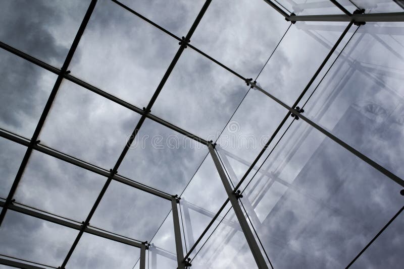 Modern glass roof stock photo. Image of beam, real, metal - 78332426