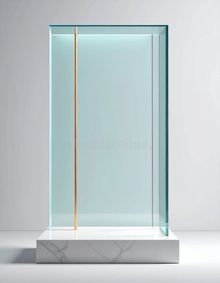 Modern Glass Sculpture on Marble Base Stock Illustration - Illustration ...