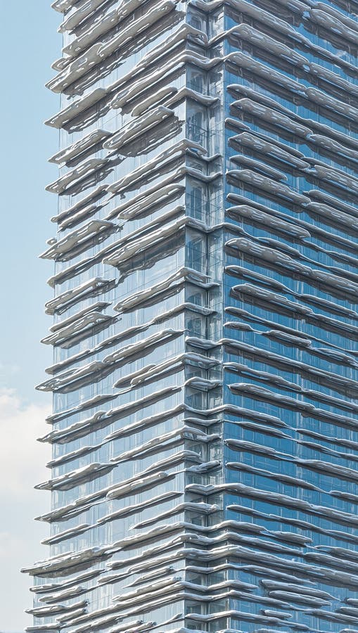 Modern Glass Skyscraper with Horizontal Louvers for Shading and Style ...