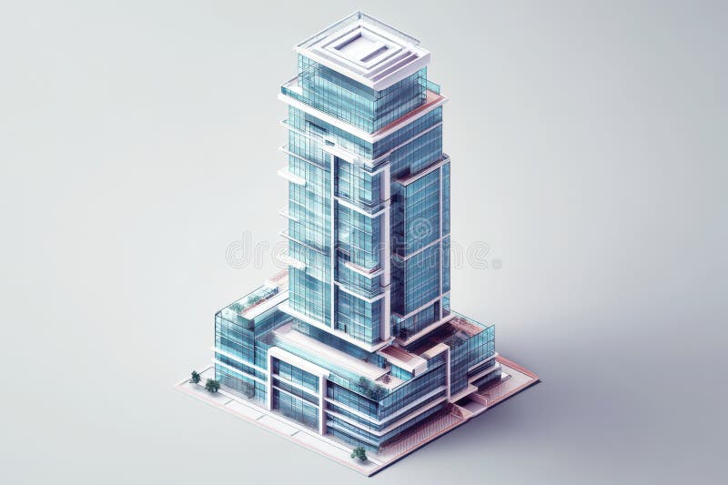 A Modern Glass Skyscraper with Multiple Levels and a Sleek Design Stock ...