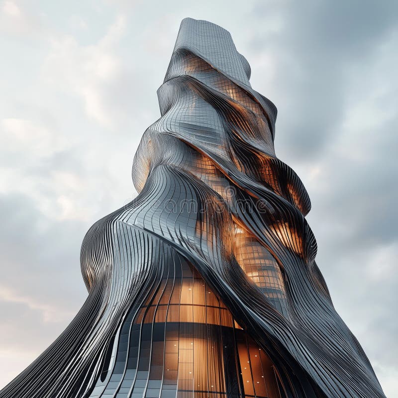 Modern Glass Skyscraper at Sunset Stock Photo - Image of glass ...