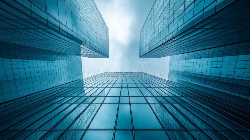 Modern Glass Skyscrapers in a City Stock Illustration - Illustration of ...