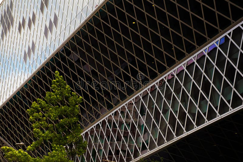 Modern Glass Steel Business Facade Seattle Library Stock Photos - Free ...