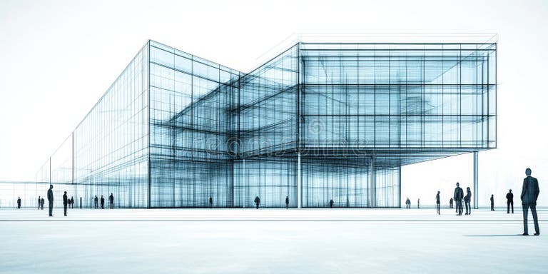 Modern Glass and Steel Office Building Architecture Design, Abstract ...