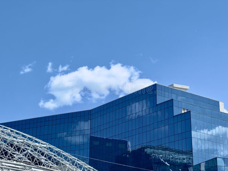 Modern Glass Tower with Blue Windows Stock Image - Image of elegant ...