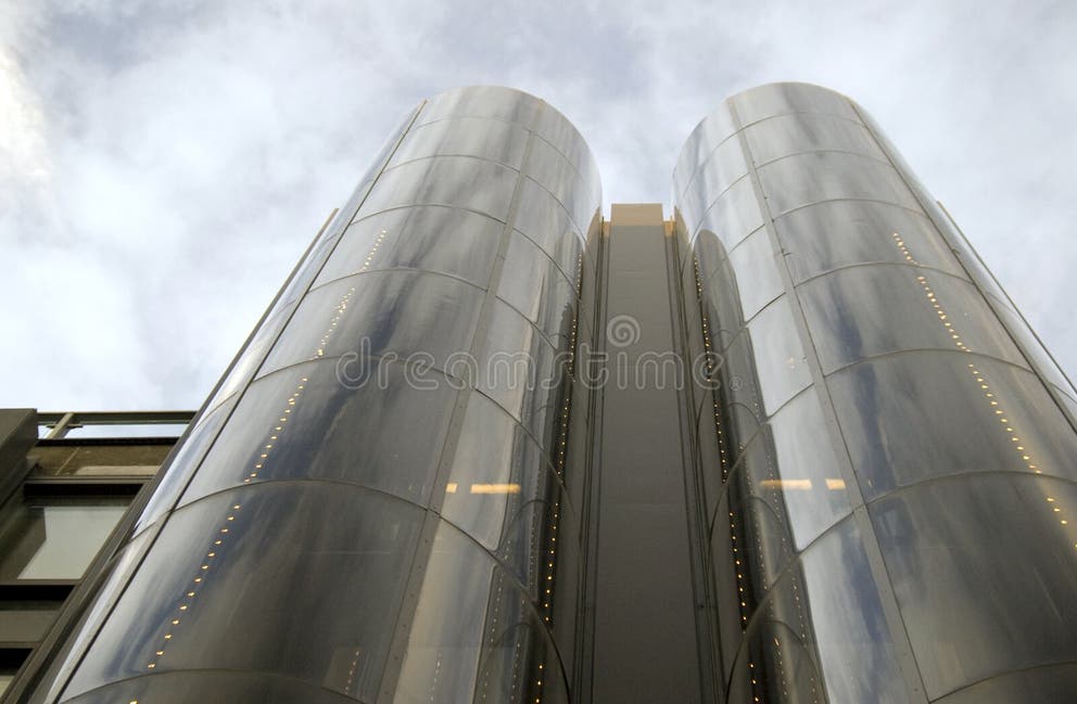 Modern Glassy Building on Sky Stock Photo - Image of horizontally ...
