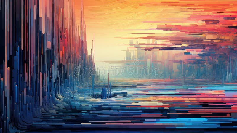 Modern glitch art chaos stock illustration. Illustration of techno ...