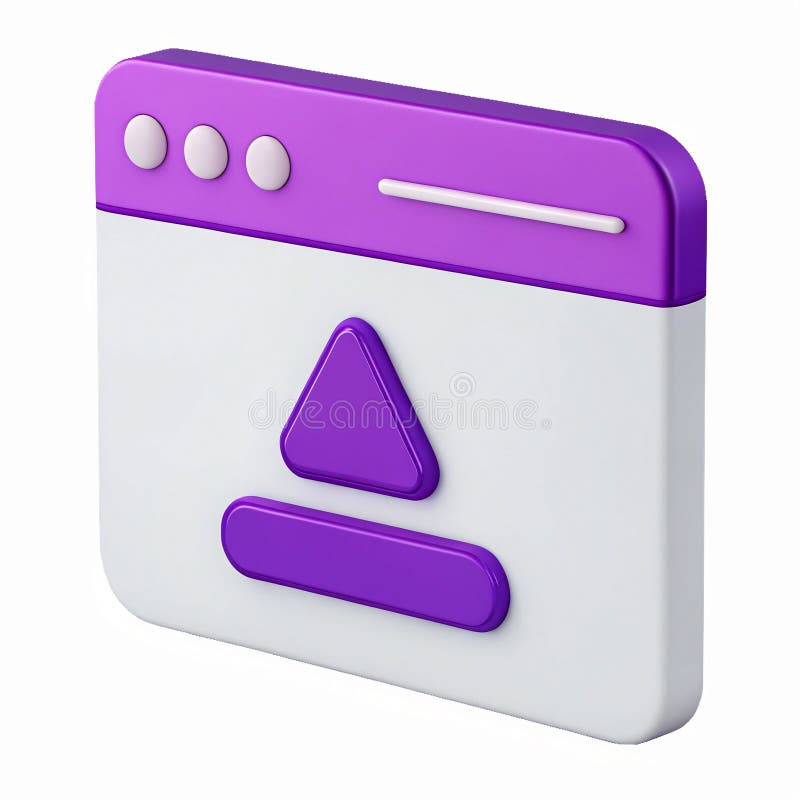 Modern Glossy Browser Window with Purple Accents on a Transparent ...