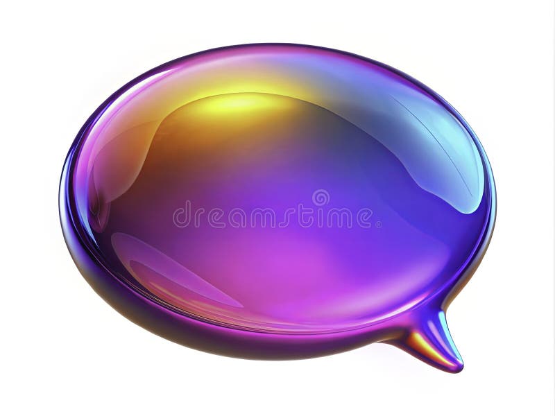 Modern Glossy 3D Chat Bubble Illustration Panoramic View for Web Design ...