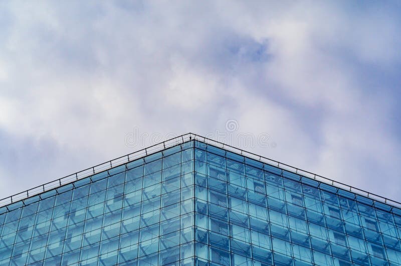 Modern Glossy Facade of Building Against of the Cloudy Sky Stock Image ...