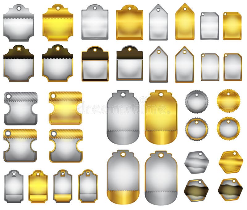 Modern Glossy Colorful Metal Badge and Label Plate Stock Vector ...
