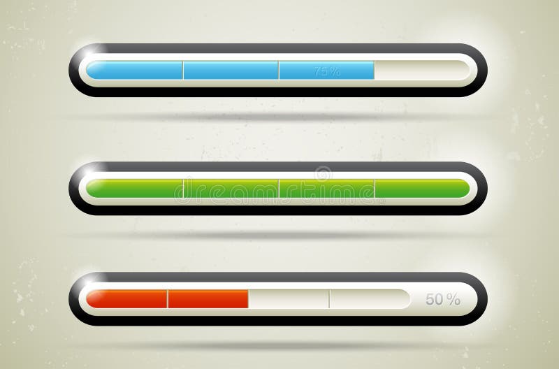 Modern glossy loading bars stock vector. Illustration of icon - 26473308