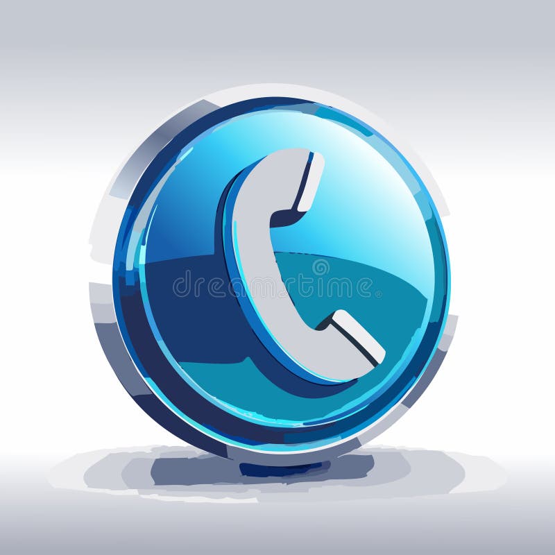 Modern Glossy Telephone Icon Designed for Digital Applications and User ...