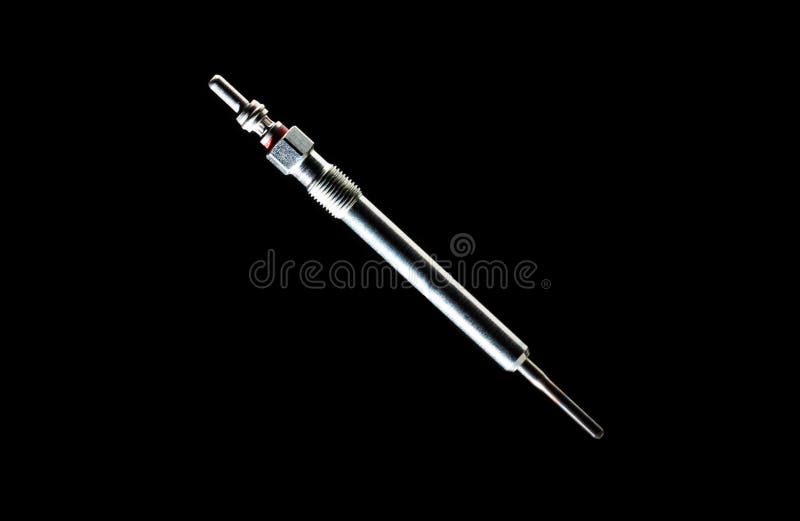 Modern Glow Plug with a Ceramic Rod for a Diesel Engine on a Black ...