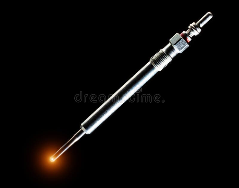 Modern Glow Plug with a Ceramic Rod for a Diesel Engine on a Black ...