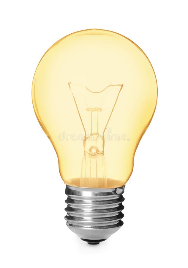 Modern Glowing Lamp Bulb on White Background Stock Image - Image of ...