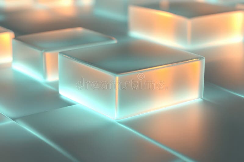 Modern Glowing Rectangular Blocks Arranged in an Abstract Pattern Stock ...