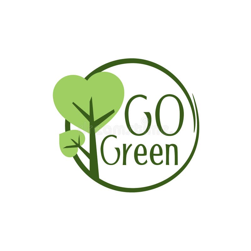 Modern Go Green Environment Label Logo Illustration Stock Vector ...