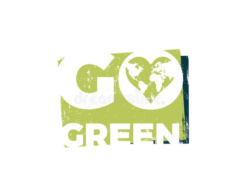 Modern Go Green Environment Label Logo Illustration Stock Vector ...