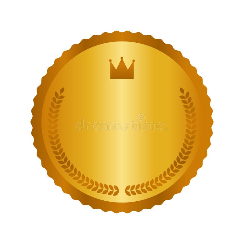 Modern Gold Circle Metal Badge, Label and Design Elements. Vector ...