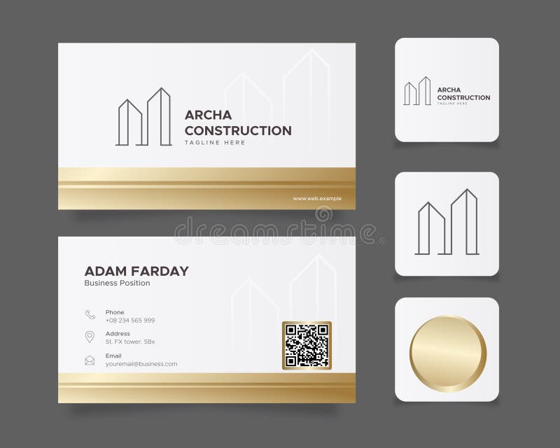 Modern Gold Construction Business Card Stock Vector - Illustration of ...