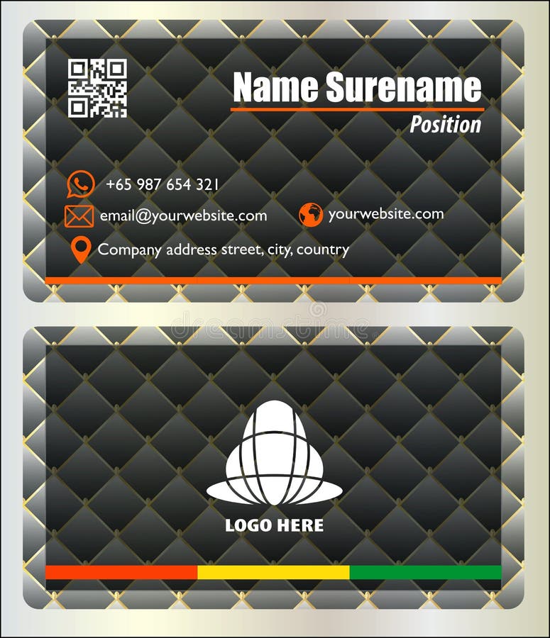 Modern Gold Cube Black Name Card Stock Illustration - Illustration of ...