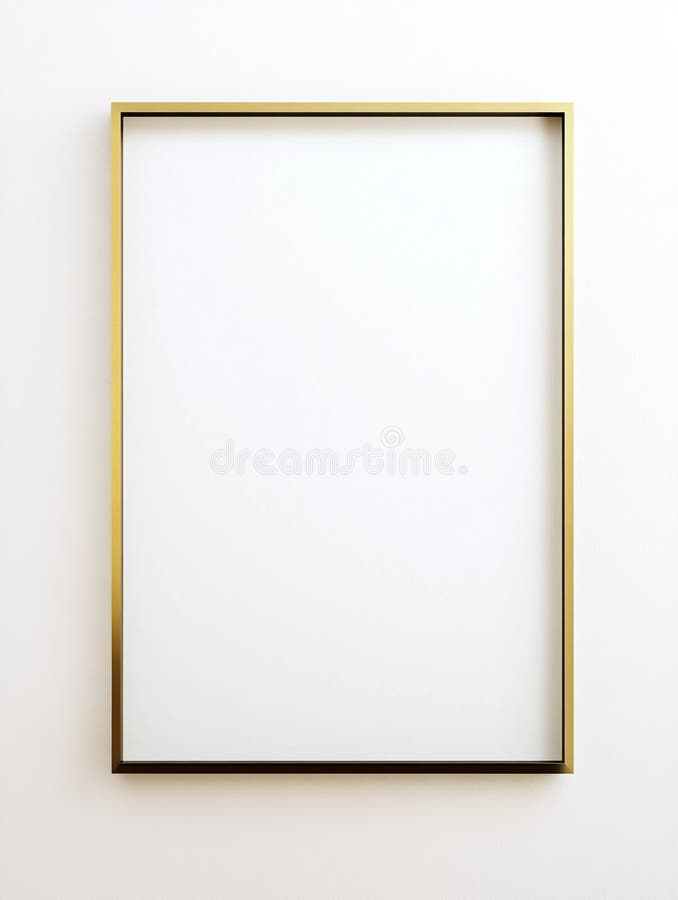 Modern Gold Frame Empty Picture Frame Blank Canvas Minimalist Design ...