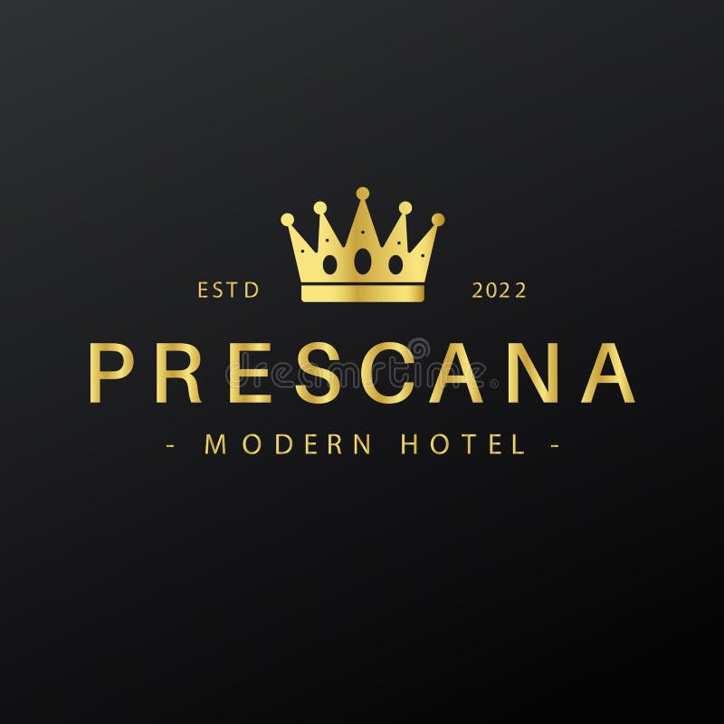 Modern Gold Hotel and Apartment King Crown Logo Stock Vector ...