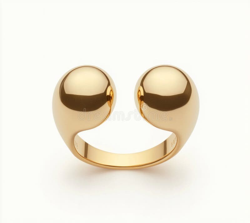 Modern Gold Open-ended Ring Design with Smooth Curves Stock Image ...