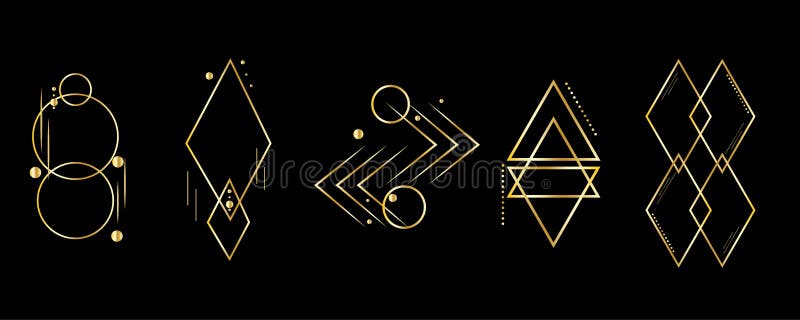 Modern Gold Patterns Set. Luxury Illustration. Creative Design. Vector ...