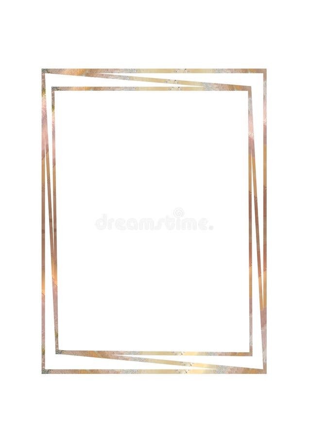 Modern Gold Rectangle Frame. Golden Lines Border. Abstract Frames Stock ...