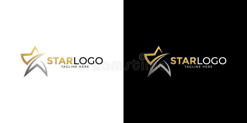 Modern Gold Star Logo Design Vector. Stars Logo Design Concept Stock ...