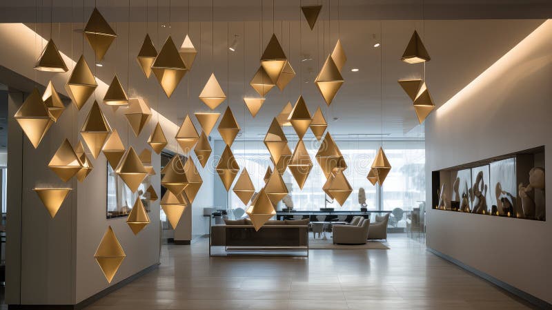 Modern gold triangles stock illustration. Illustration of display ...