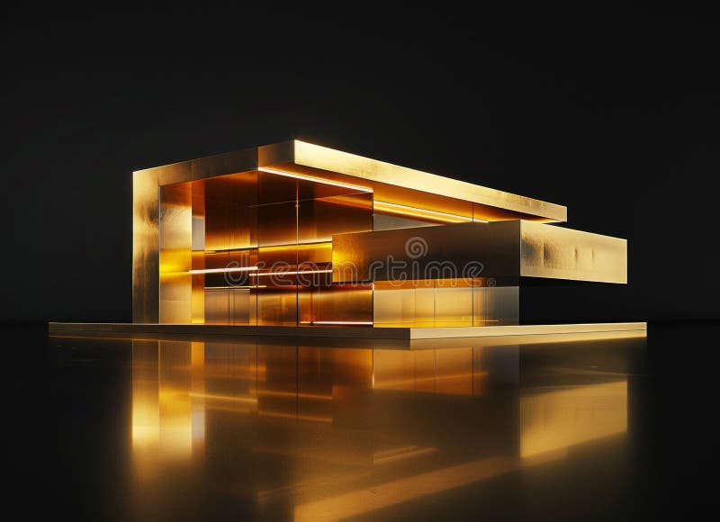 Modern Golden Architecture Design Concept. Generative Ai Stock Photo ...