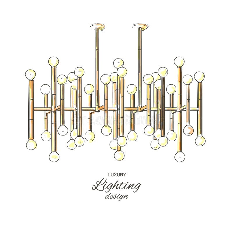 Modern golden lamp stock illustration. Illustration of glass - 74283869